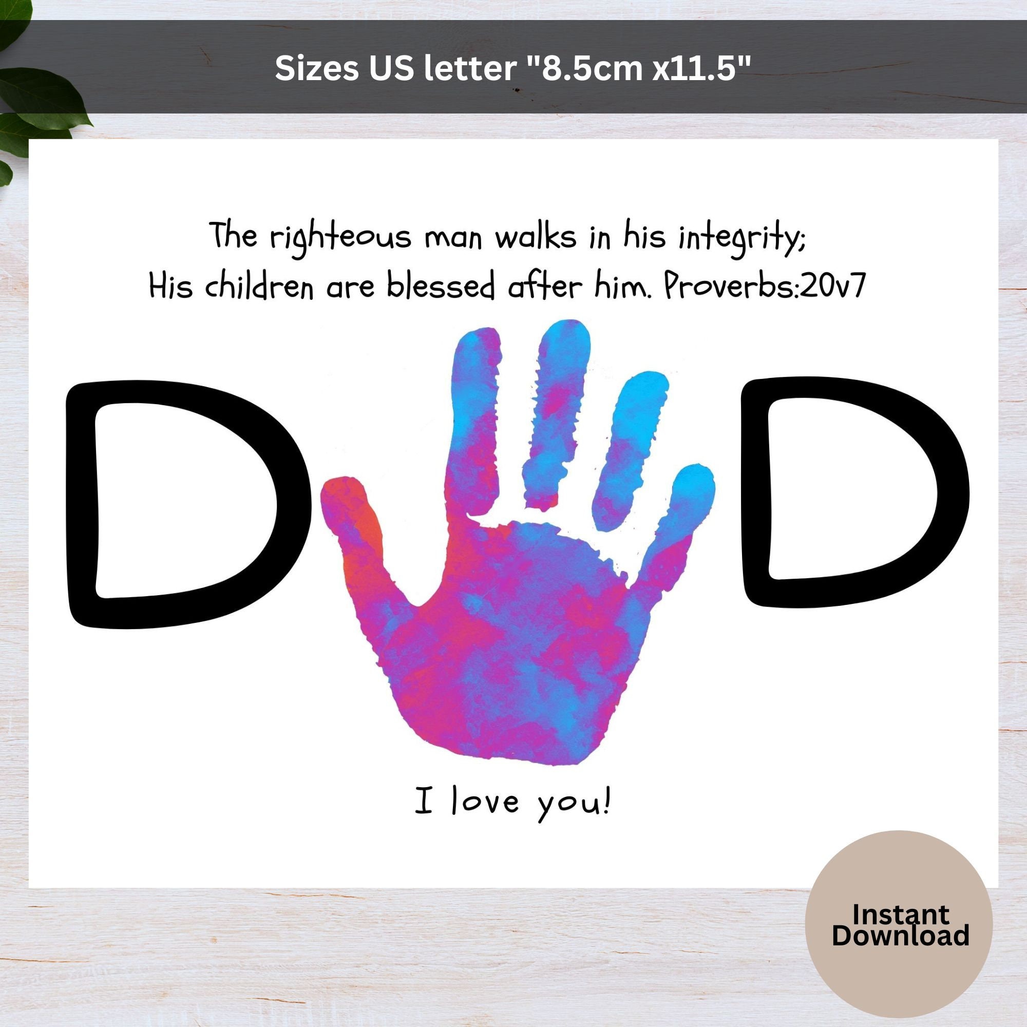 Fathers Day Handprint,craft,fathers Day Bible Verse Printable,1st ...