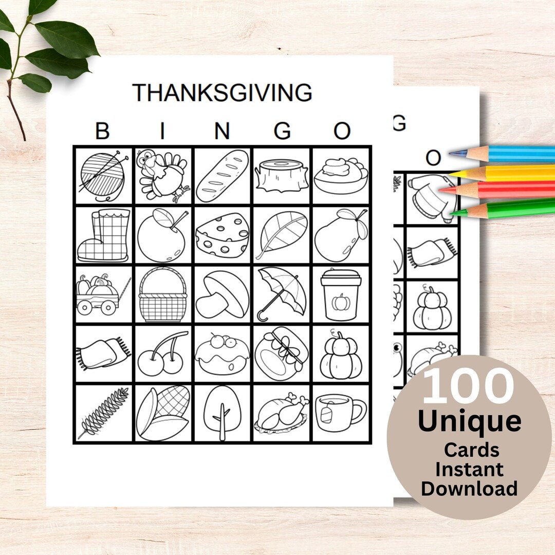 Thanksgiving Games,x100 Thanksgiving Bingo Cards Printable,thanksgiving ...