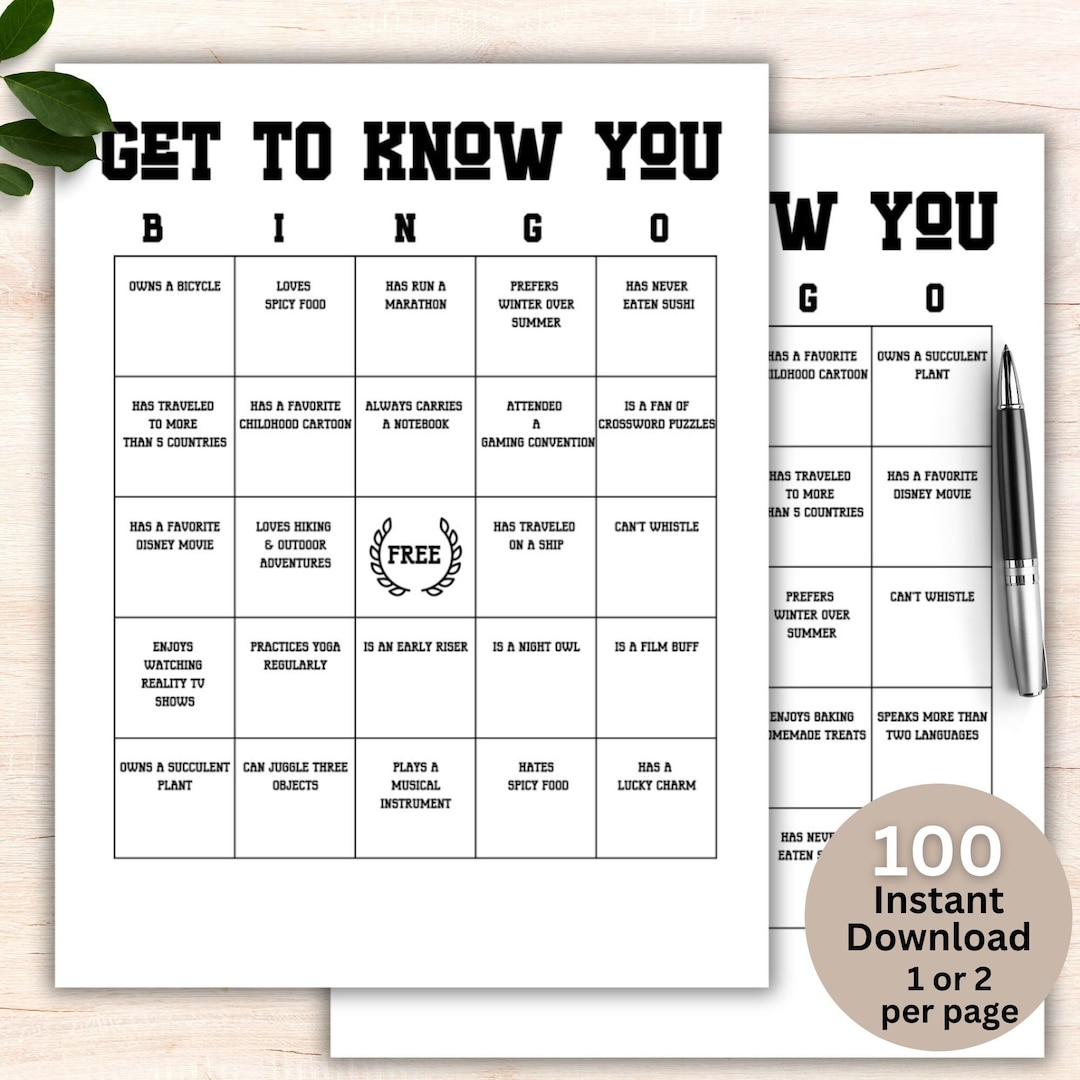 Get to Know You Bingo,coworker Bingo,icebreaker,activity,find Someone ...