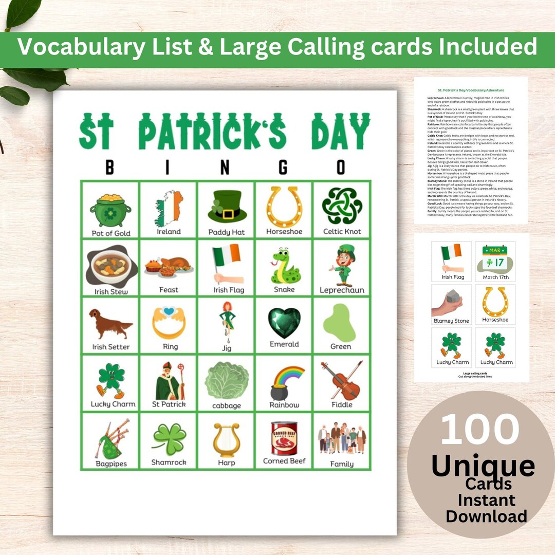 St Patricks Day Bingo,st Patricks Day Games,school St Patricks ...