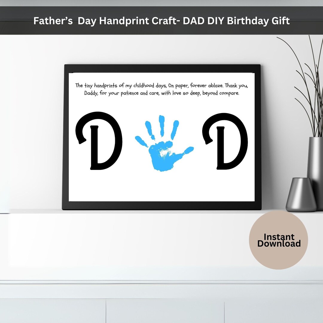 Fathers Day Handprint,father's Day Craft Idea,printable,dad Gift From ...