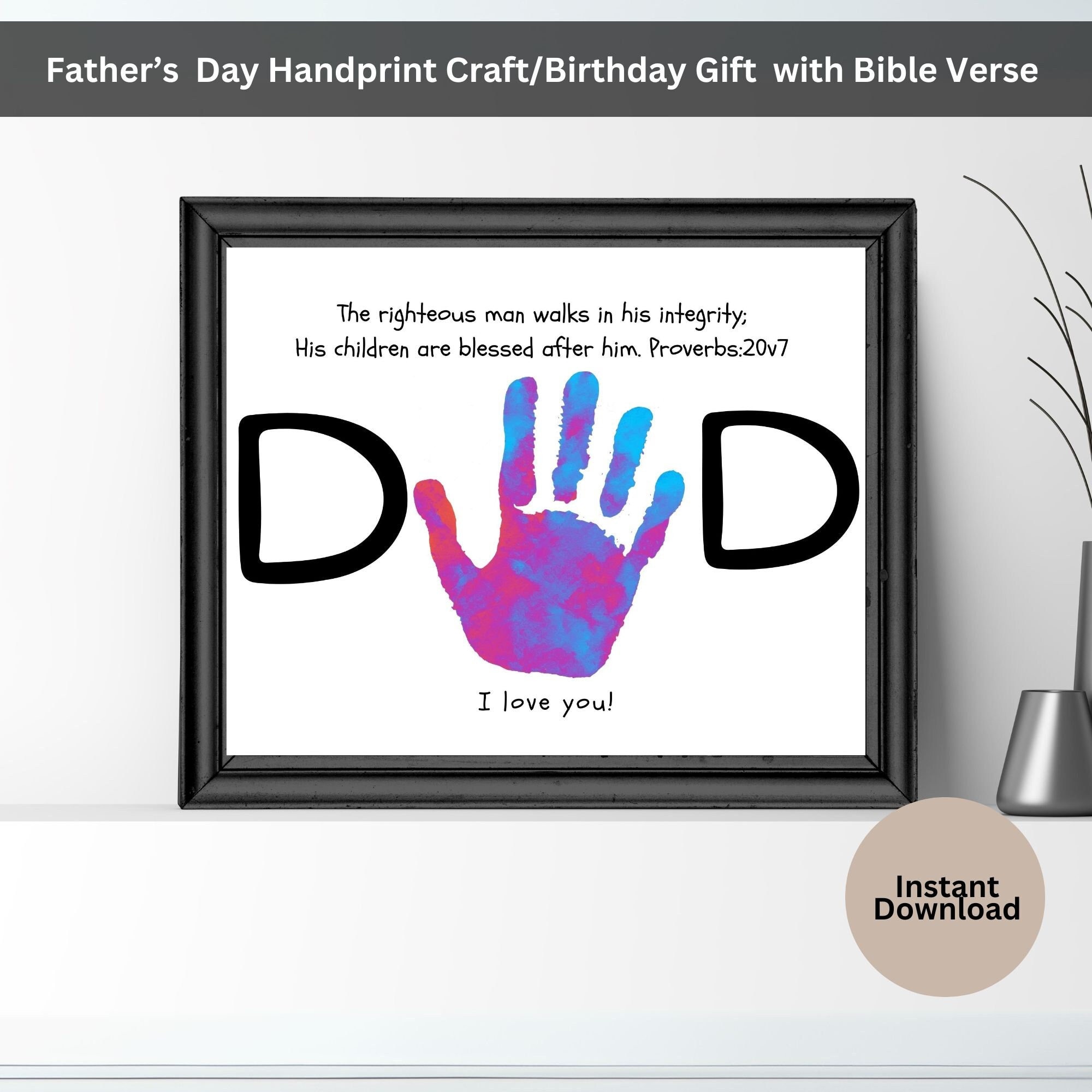 Fathers Day Handprint,craft,fathers Day Bible Verse Printable,1st ...