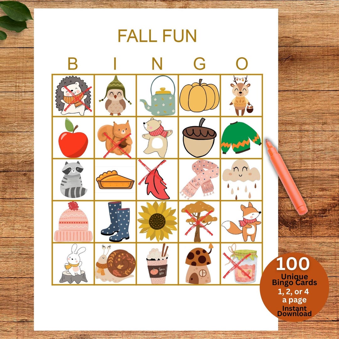 Fall Bingo,fall Classroom Activity,printable,autumn Games for Kids ...