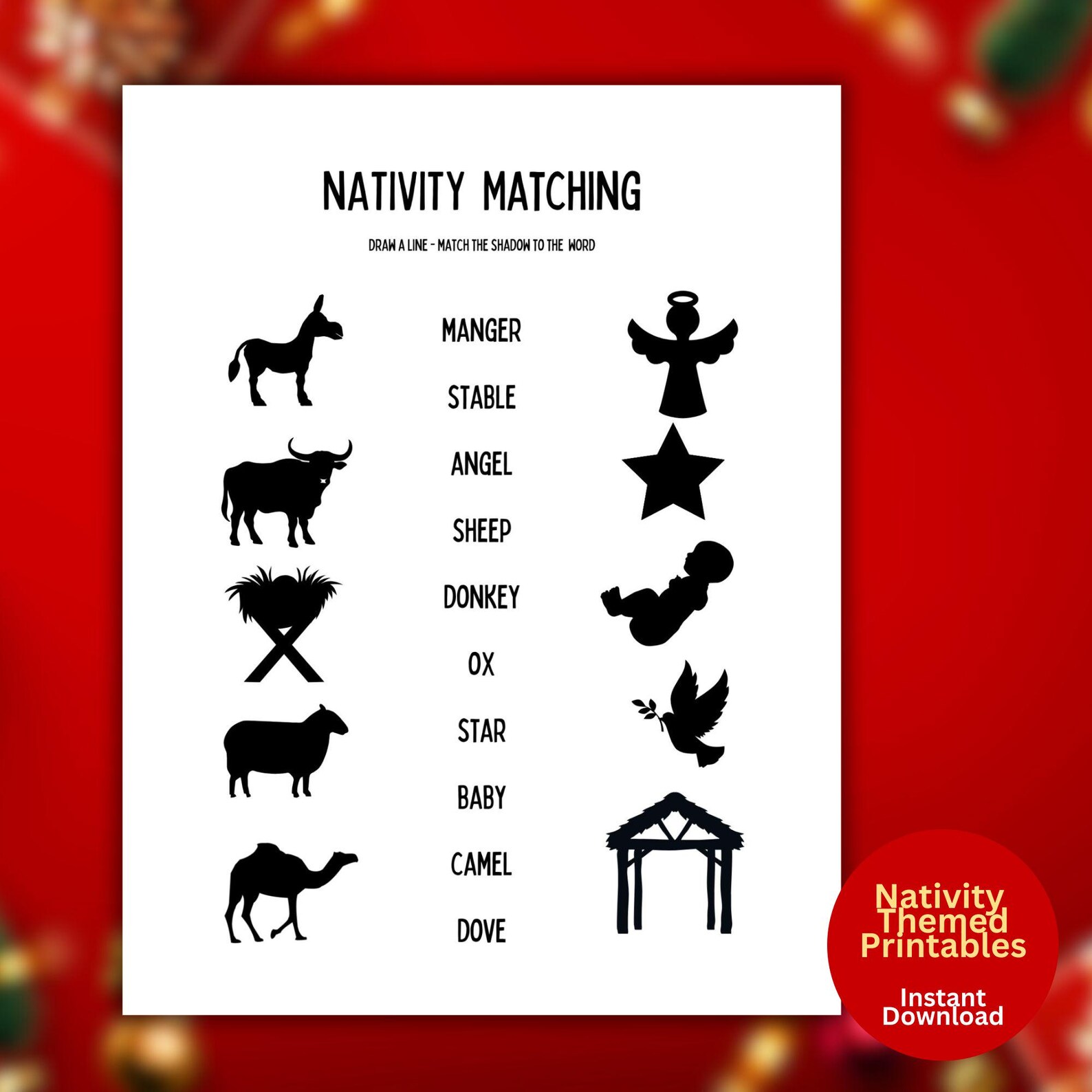 Nativity Activity Printables: Maze, Word Scramble, Quiz (PDF) - Etsy