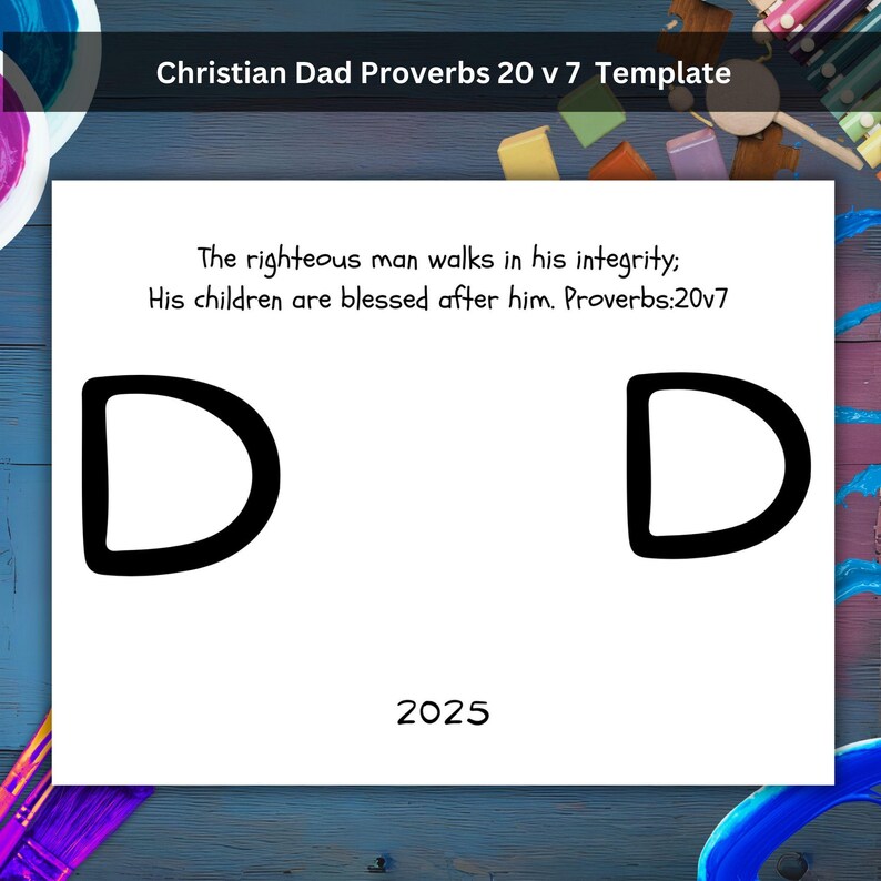 Father Day Handprint Bible Verse Craft,proverbs 20:7,christian Dad ...