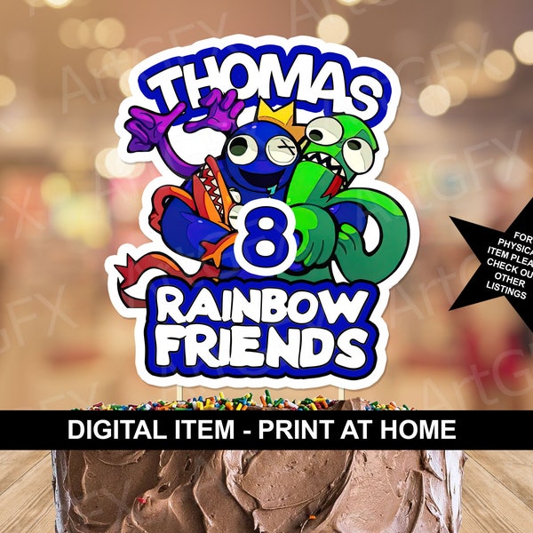 Rainbow Friends Cake Topper Printable - Etsy