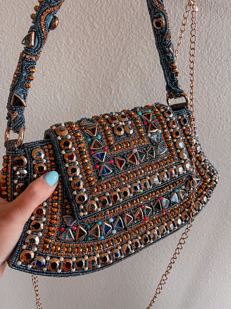 Handmade Bag, Bag With Crystals, Crystal Bag, Mini Bag, Rhinestone Bag ...
