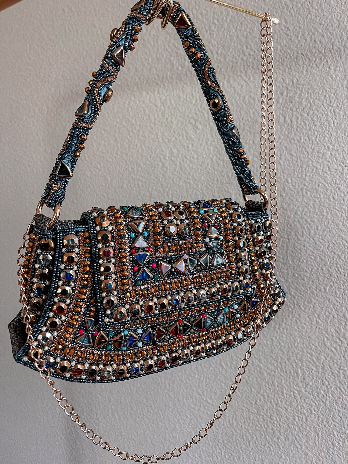 Handmade Bag, Bag With Crystals, Crystal Bag, Mini Bag, Rhinestone Bag ...