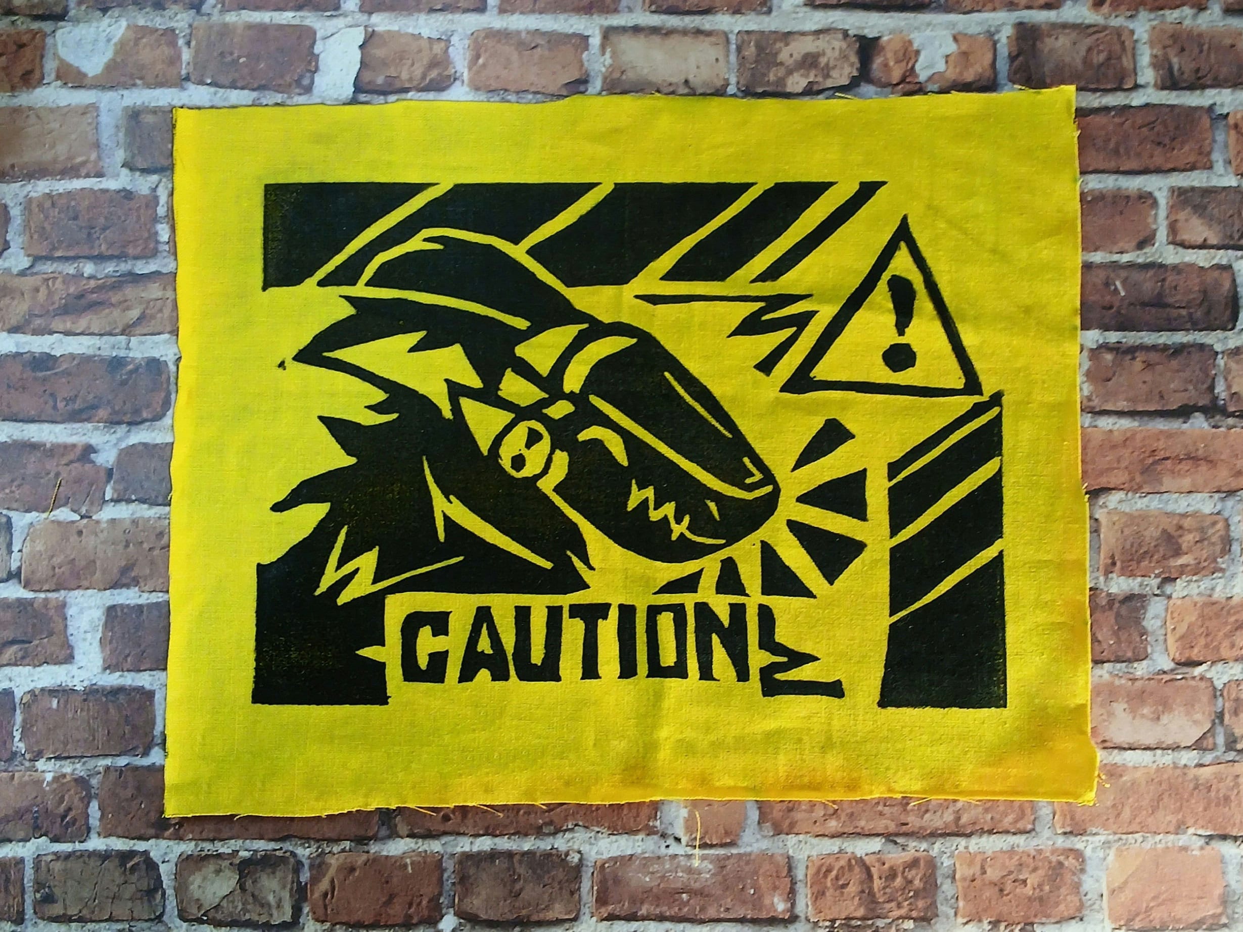 Protogen Caution Punk Sci Fi Diy Linocut Furry Patch - Etsy