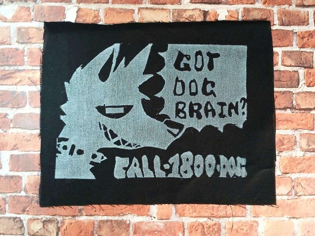 Dog Brain Punk Coyote Diy Linocut Furry Patch - Etsy