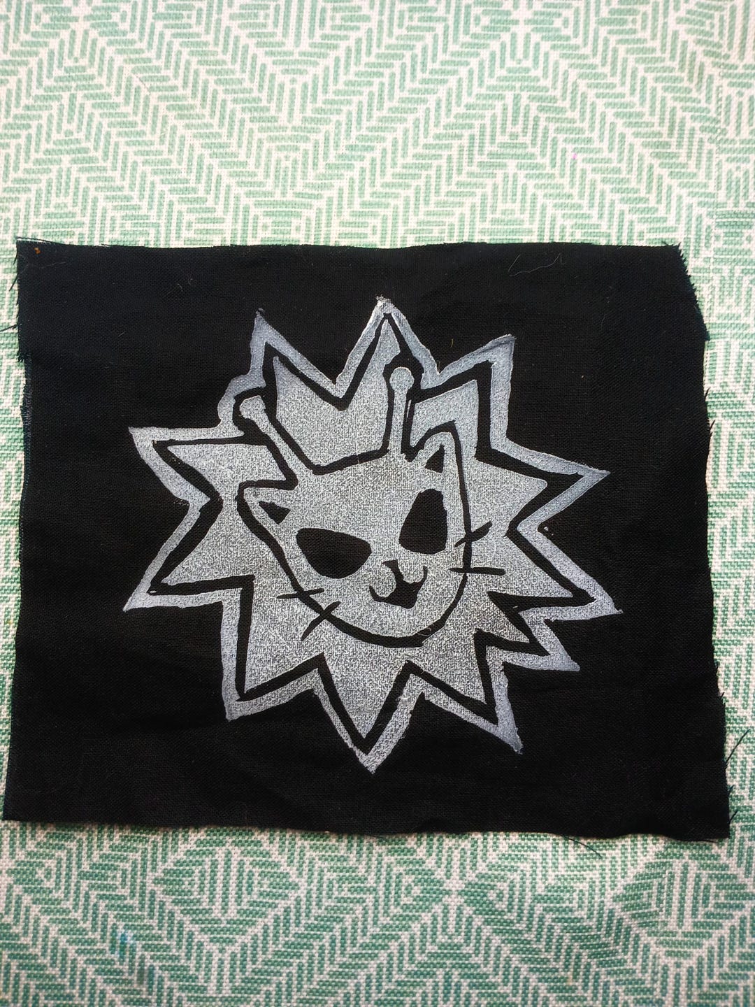 Alien Cat Gnarpy Gleep Glorp Punk Diy Linocut Furry Patch - Etsy