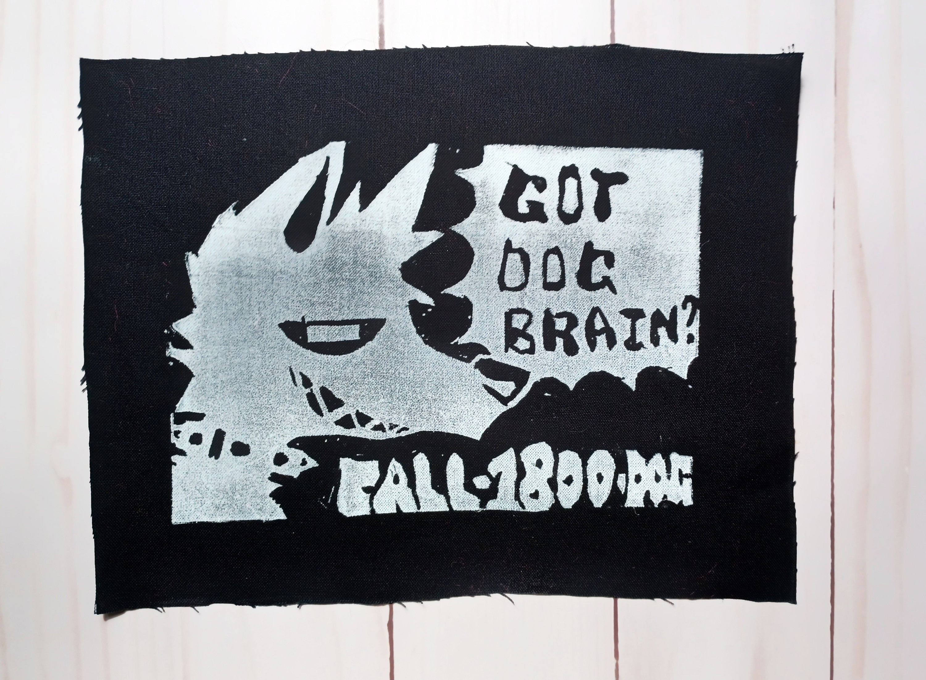 Dog Brain Punk Coyote Diy Linocut Furry Patch - Etsy