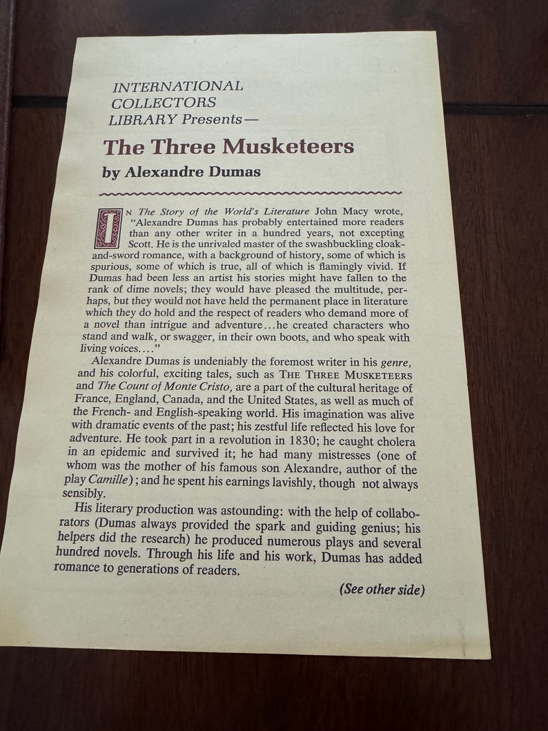 The Three Musketeers-vintage - Etsy