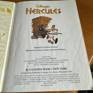 Disney’s Hercules -FIRST EDITION - Etsy