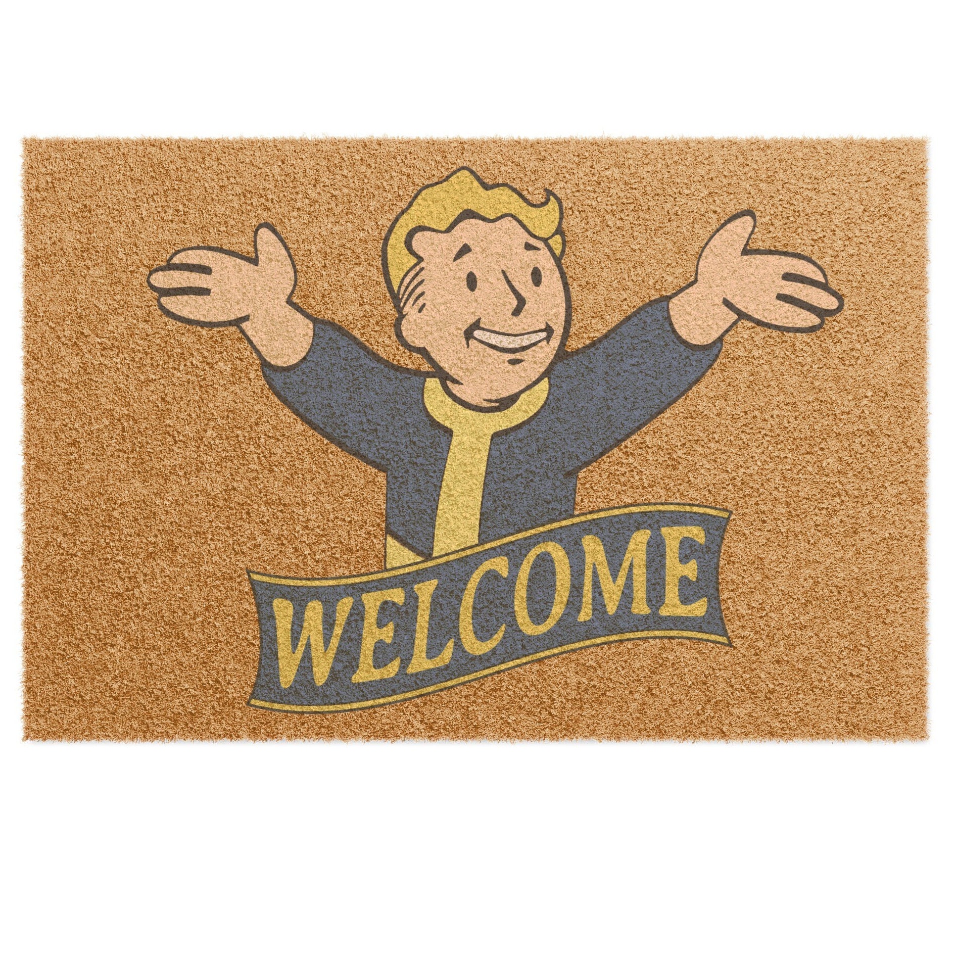 Fallout Inspired Vault Boy Welcome Doormat, Fallout Cosplay Gamer Prop ...
