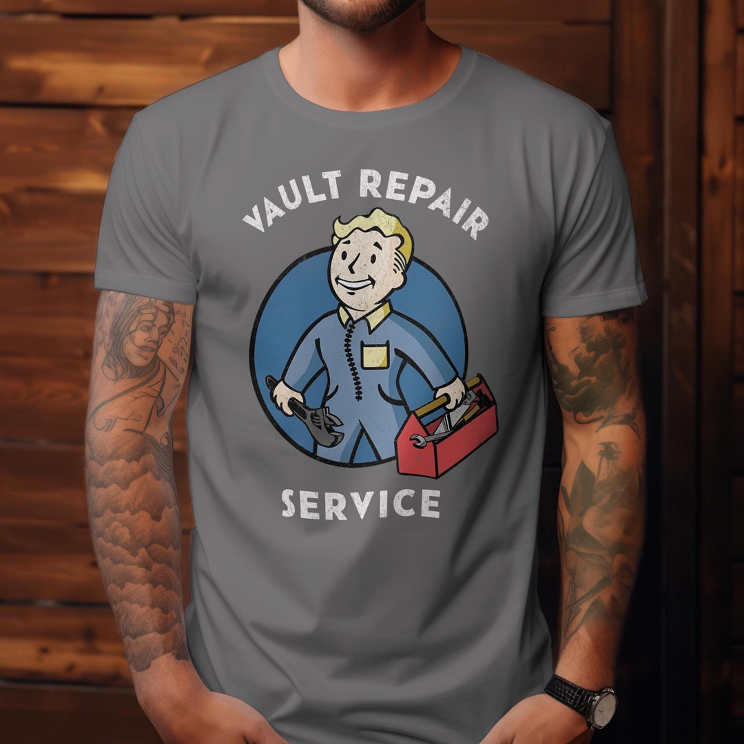 Fallout Inspired Vault Repair Service T-shirt, Fallout Fan Art, Vault ...