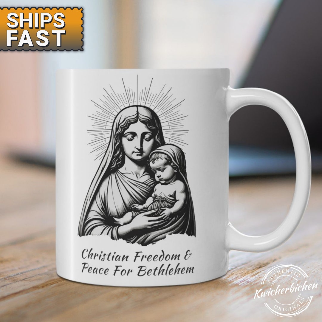 Christian Freedom and Peace for Bethlehem Mug, Christianity Bible Study ...