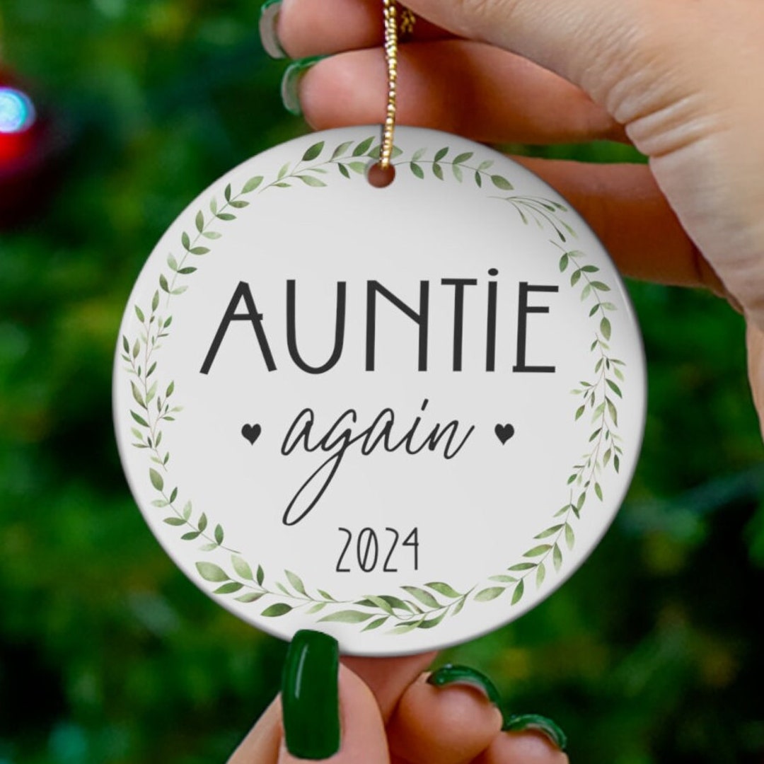 Auntie Again Ornament, Auntie Gifts, Auntie Reveal, Auntie Christmas ...