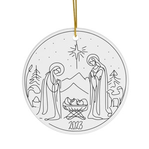 Nativity Christmas Ornament, Baby Jesus Christian Ornament Christmas ...