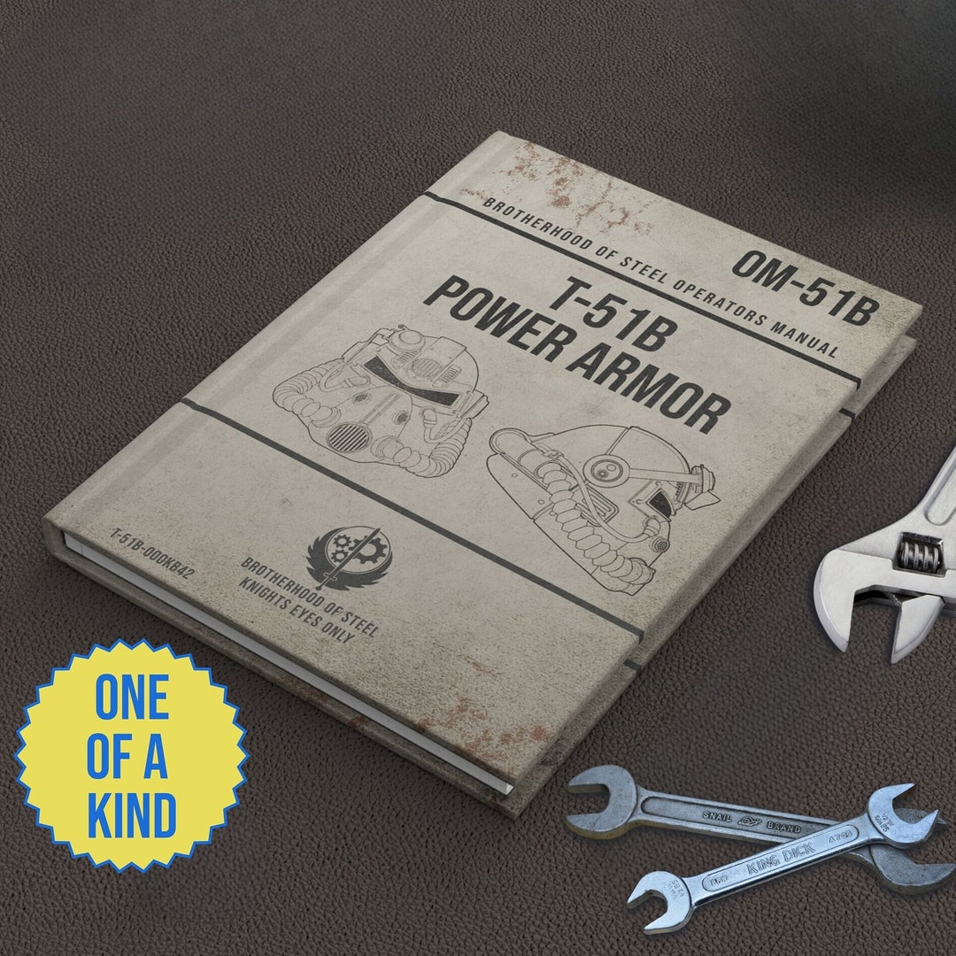 Fallout Inspired Notebook, T-51B Power Armor User Manual Journal Matte ...
