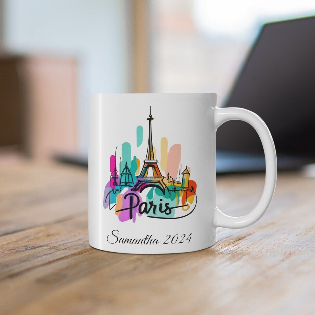 Custom Personalized Paris Watercolor Paint Art Mug, Custom Paris Mug ...