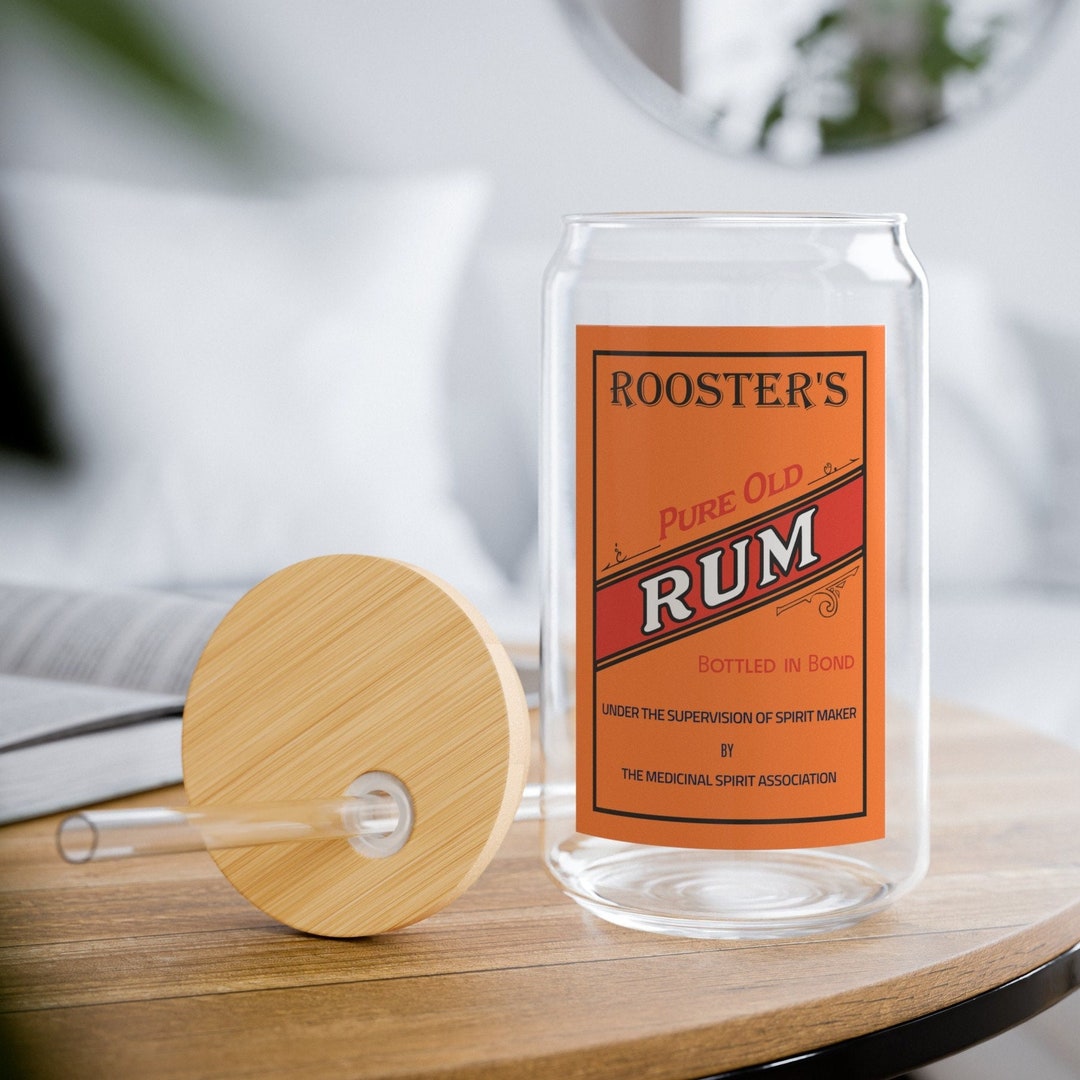 Roosters Pure Old Rum Fallout Inspired Glass Tumbler, Iced Coffee Cup ...
