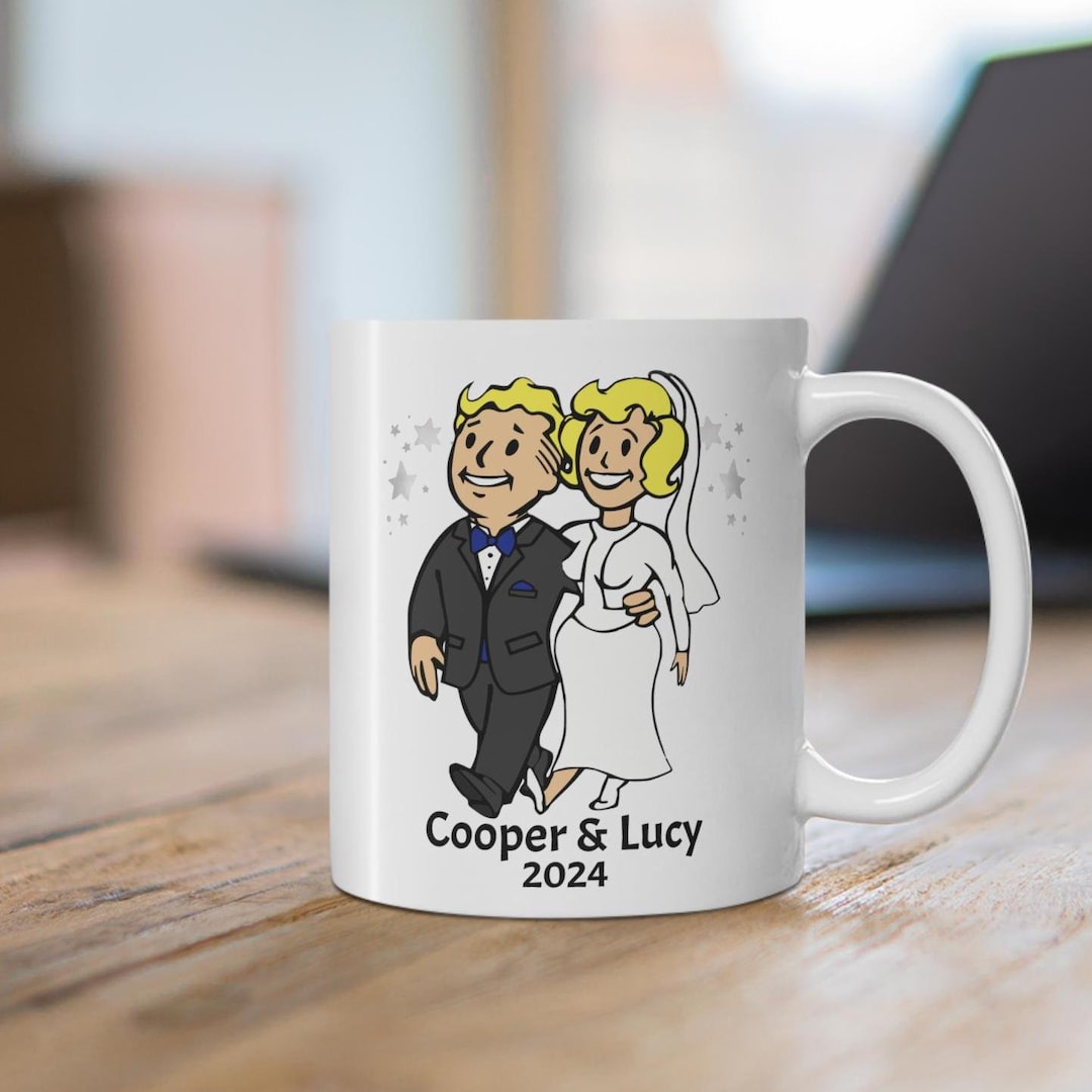 Fallout Married Vault Boy Vault Girl Coffee Mug, Fallout Couples Mug ...