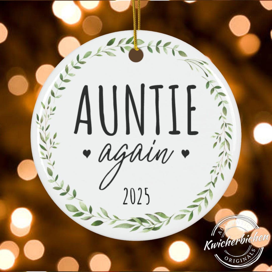 Auntie Again Ornament, Auntie Gifts, Auntie Reveal, Auntie Christmas ...