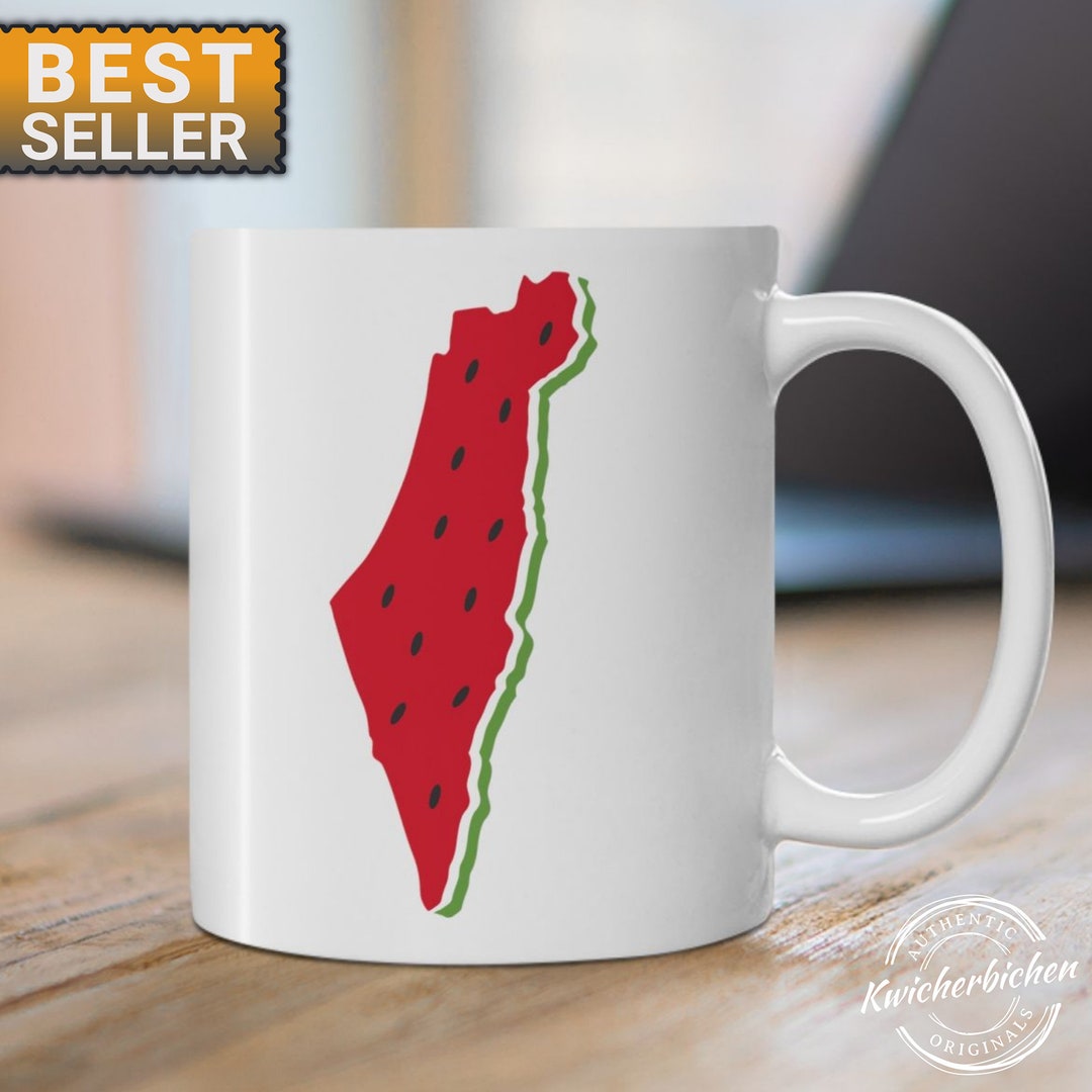 Palestine Freedom Melon Ceramic Mug 11oz, Watermelon Palestine, Free ...