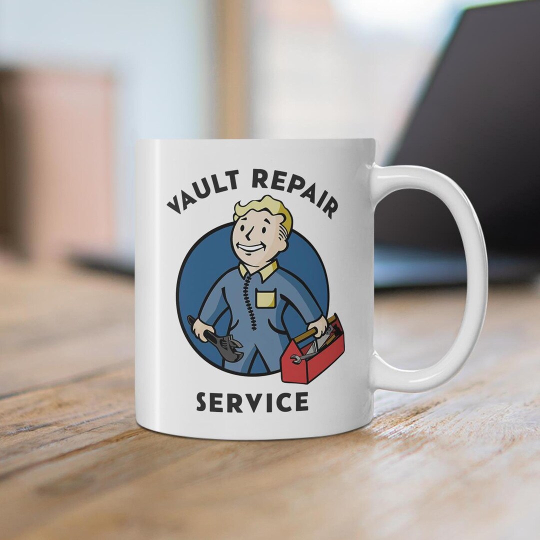 Fallout Inspired Vault Repair Service Coffee Mug, Pipboy, New Vegas Mug ...