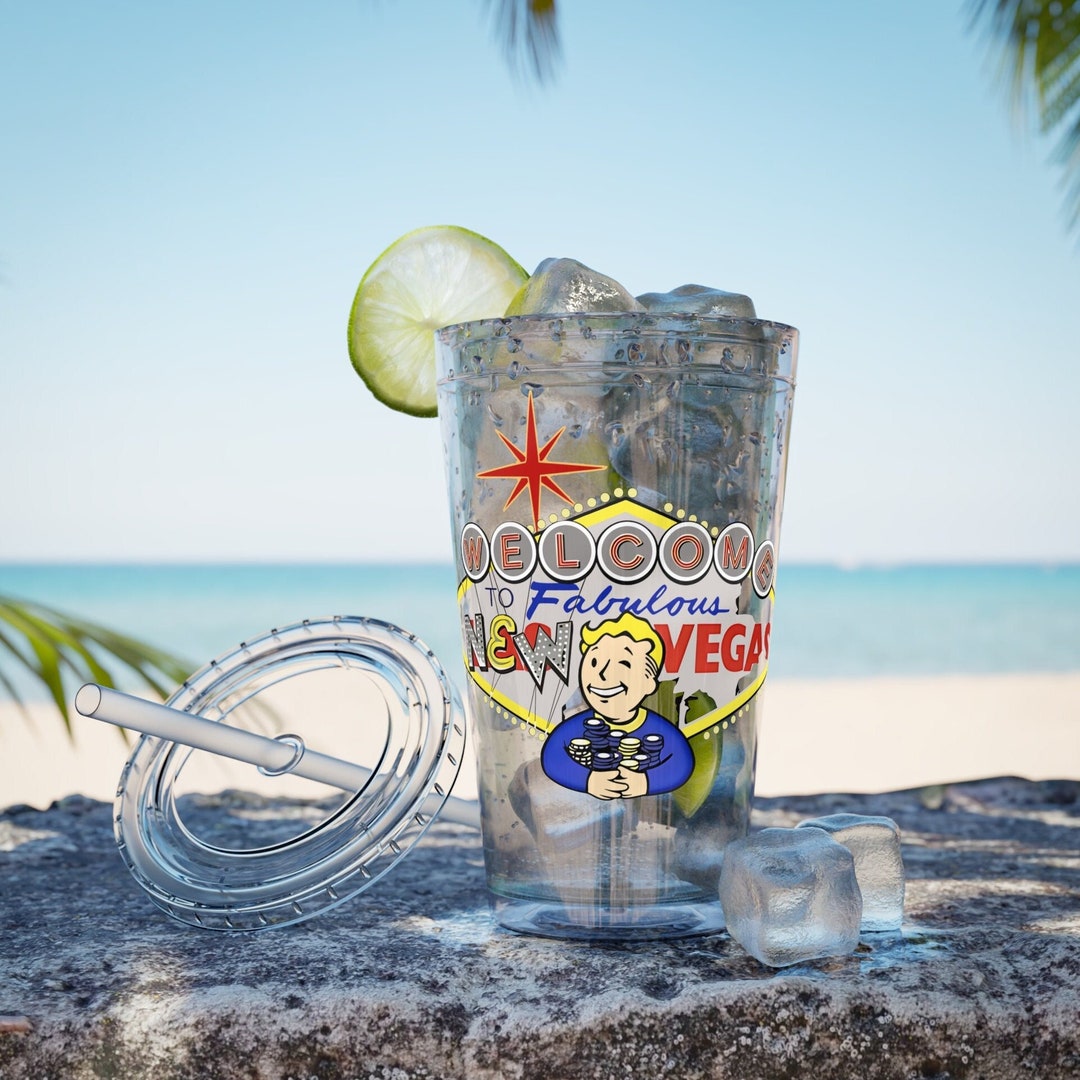 Fallout Inspired New Vegas Tumbler With Straw, 16oz, Fallout Pip Boy ...