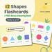 12 Shapes Flashcards +FREE Coloring Book | Preschool Cards | Printable ...