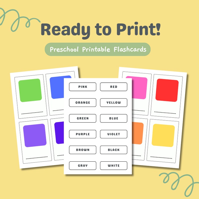 12 Colour Flashcards +FREE Coloring Book | Preschool Cards | Printable ...