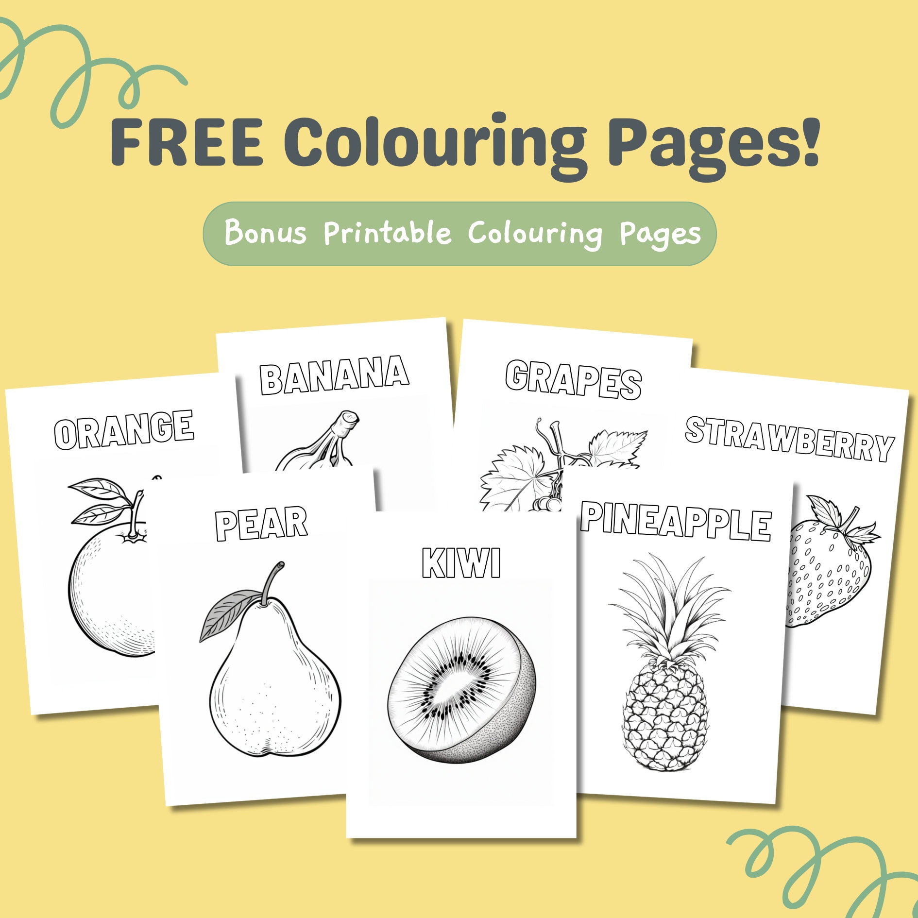 12 Fruit Flashcards + FREE Coloring Book | Preschool Cards | Printable ...