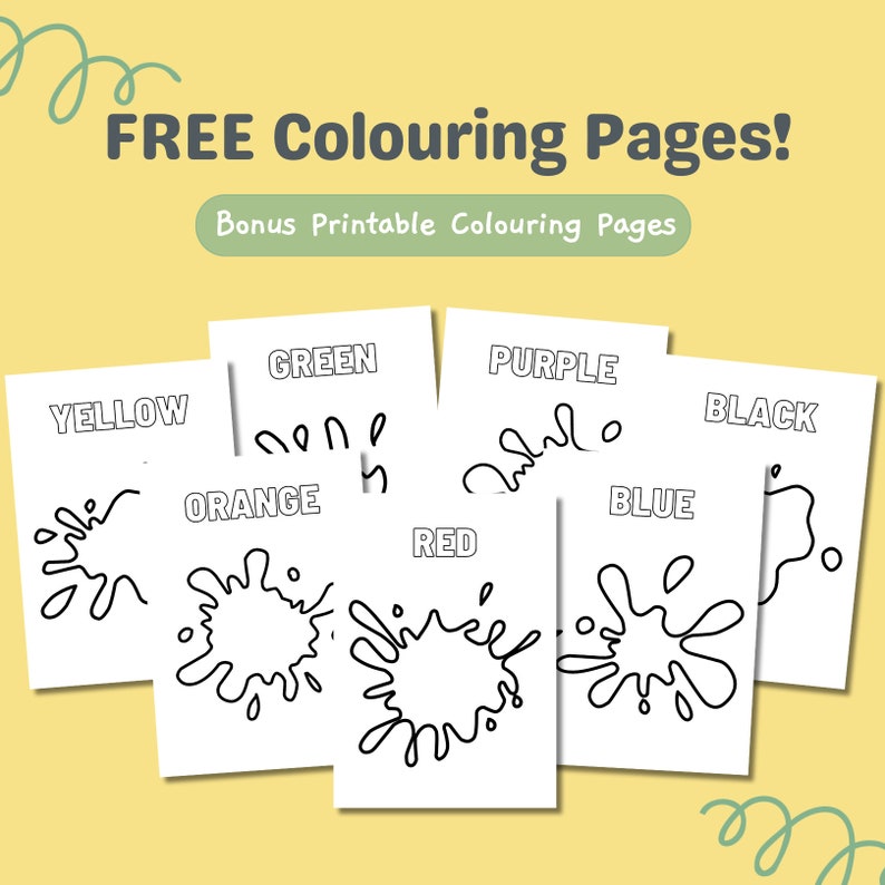 12 Colour Flashcards +FREE Coloring Book | Preschool Cards | Printable ...