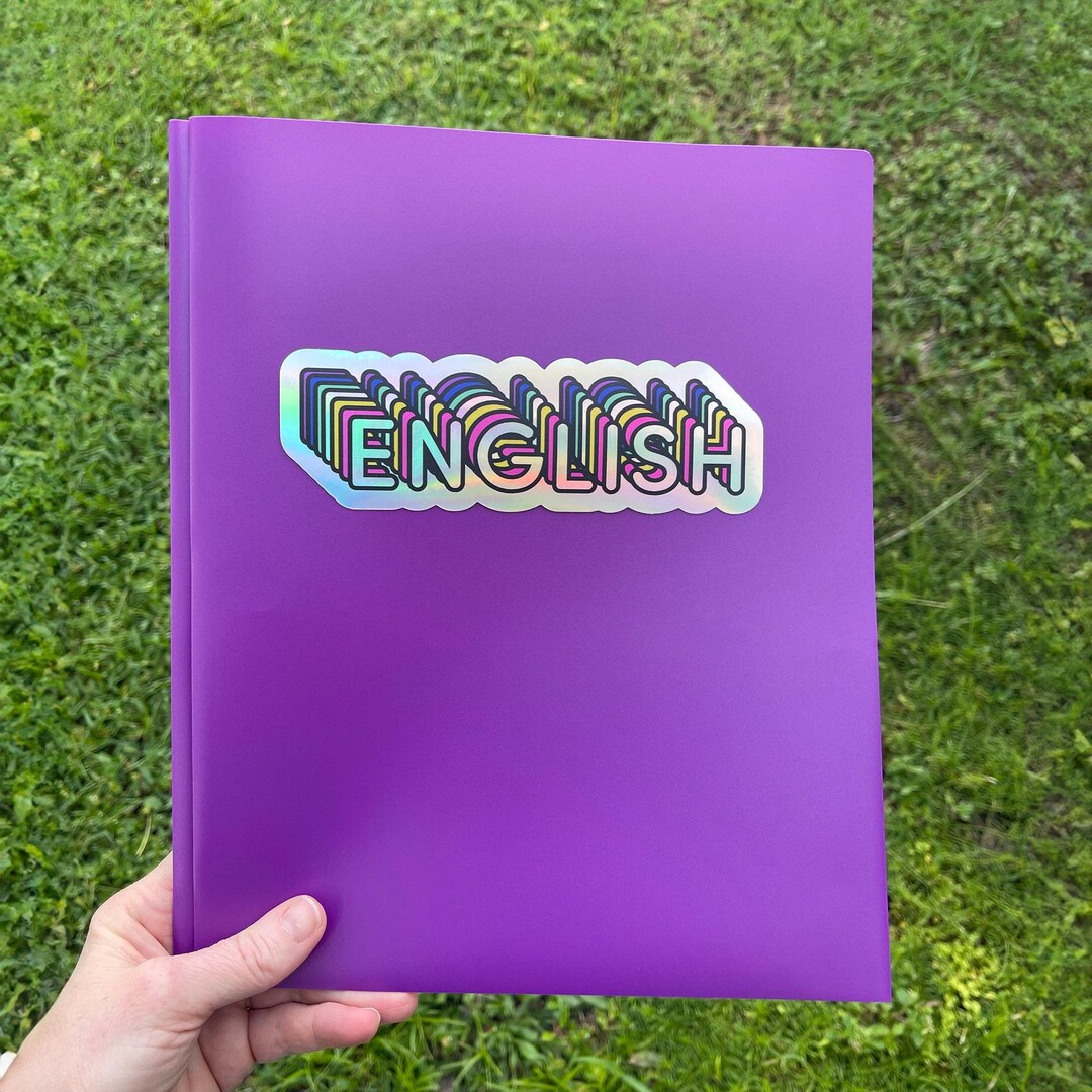 English Decal | School Label | Folder/notebook/binder Label ...