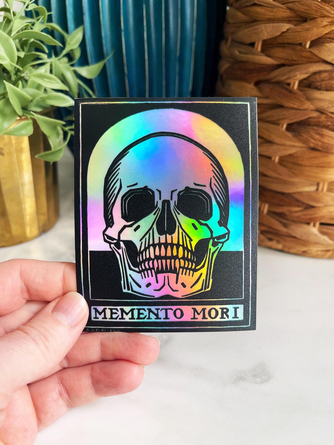 Memento Mori | Holographic Decal | Laptop, Notebook, Water Bottle ...