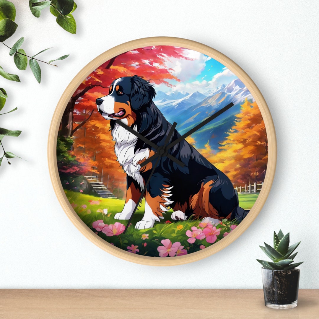 Unique Bernese Mountain Dog Clock, Berner Wall Clock, One of a Kind ...
