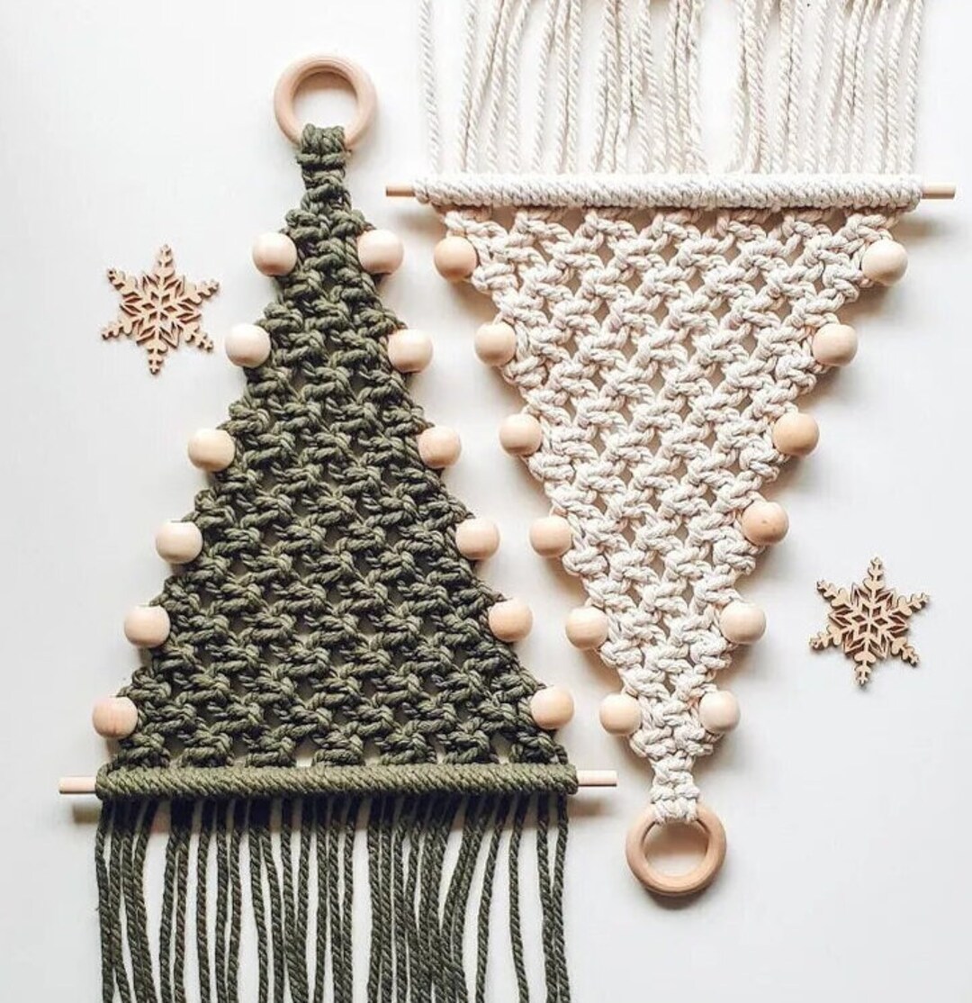 Boho Macrame Christmas Tree: Unique Neutral Holiday Decor and - Etsy