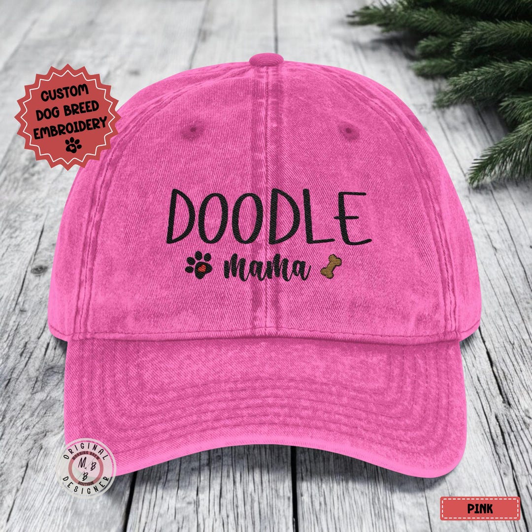 Embroidered Custom Dog Breed Mom/dad Vintage Cap, Personalized Baseball ...