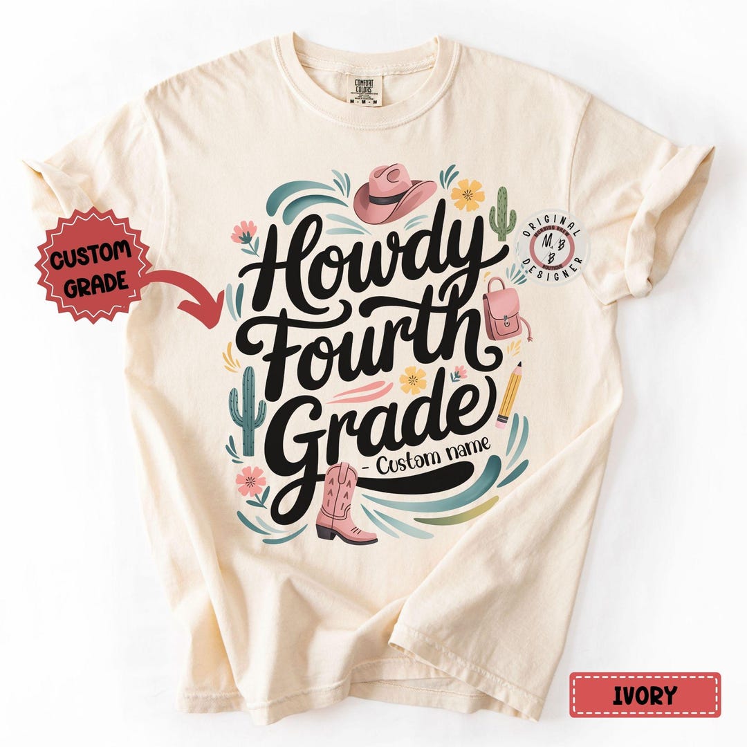 Comfort Colors* Howdy Fourth Grade Custom Western Back to School ...