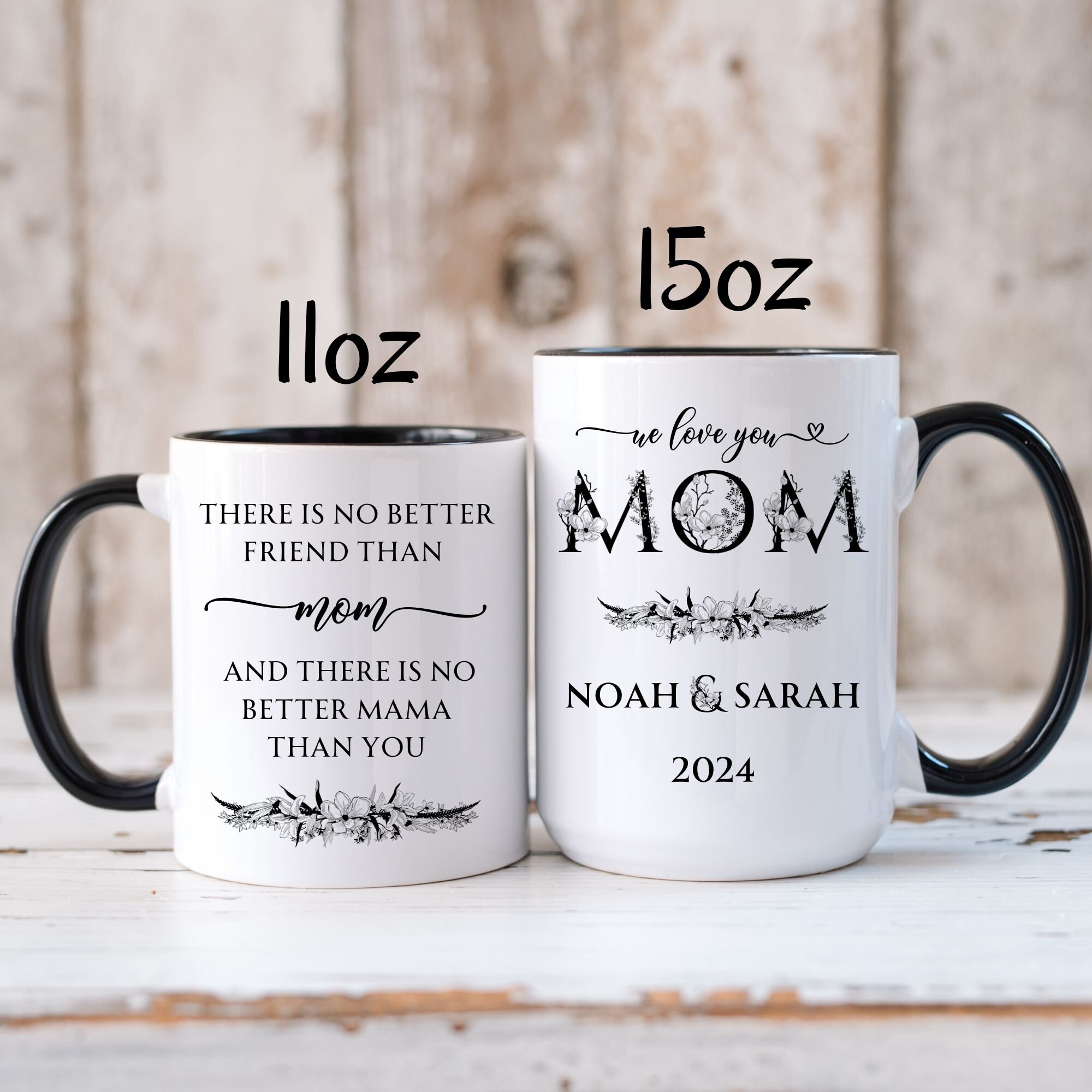 Custom Mom Mug, Personalized Kids Names Mom Mug, Floral Custom Mama Mug ...