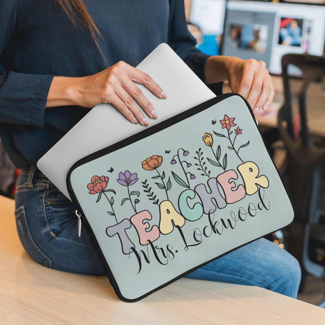 Personalized Name Teacher Laptop Sleeve, Custom Teacher Laptop Case ...