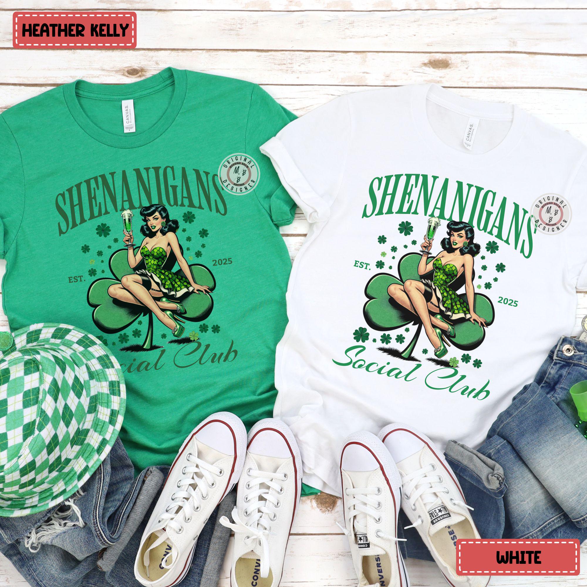 Shenanigans Social Club St. Patrick's Day Girly Shirt, Irish ...