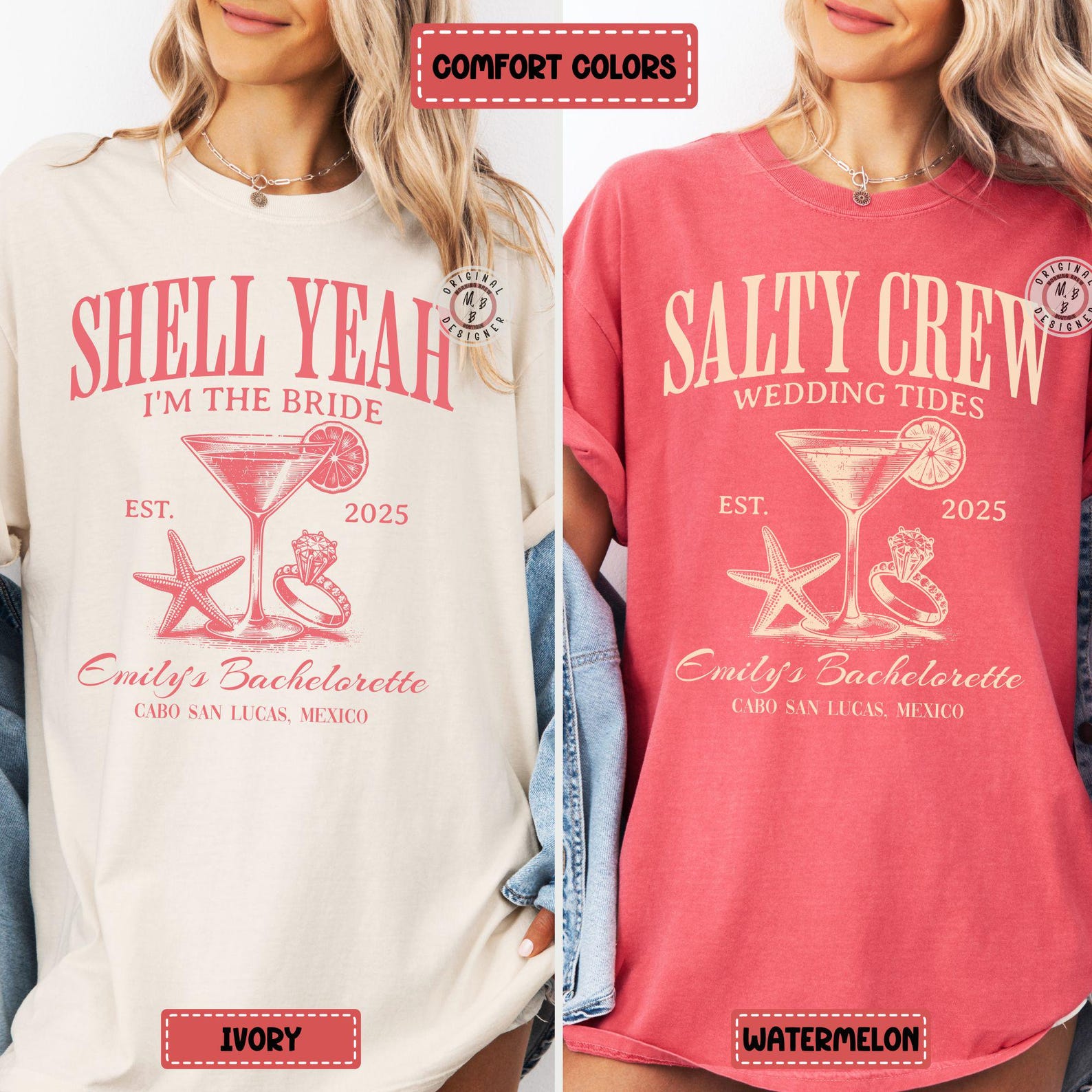 Comfort Colors* Custom Beach Bachelorette Party Shirts, Shell Yeah I'm ...