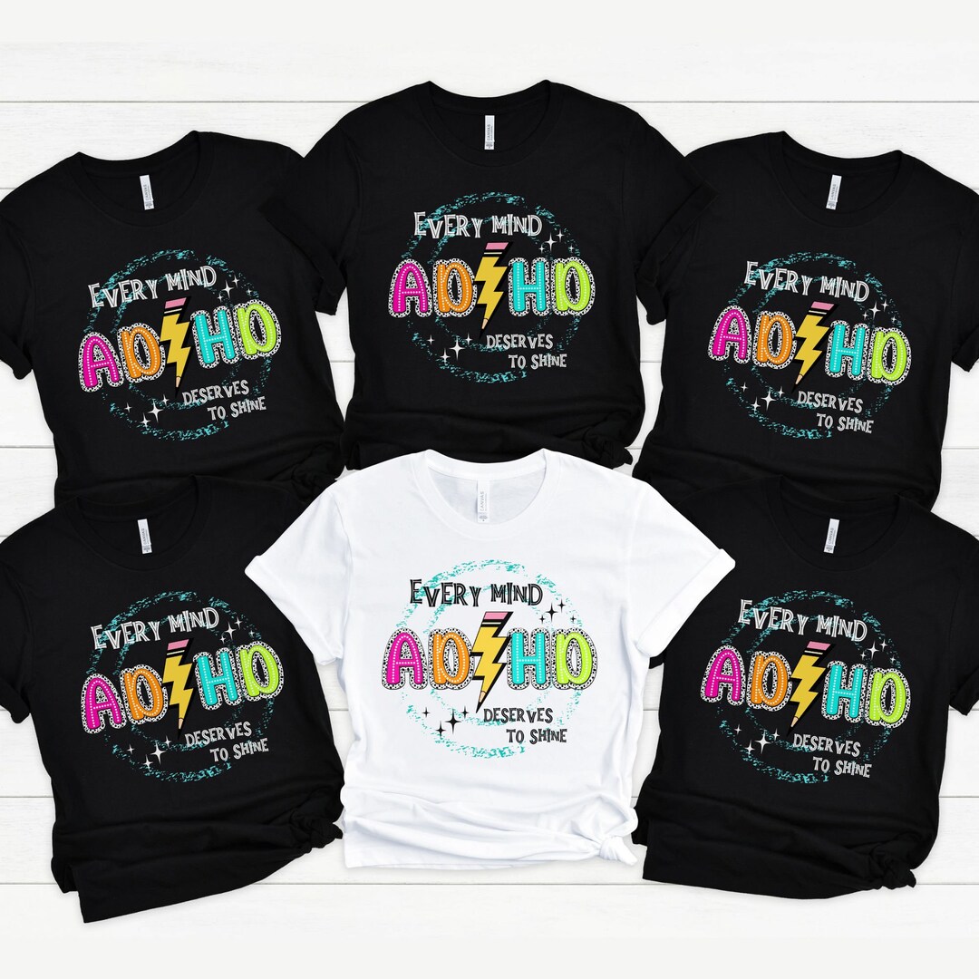 Retro ADHD Teacher Shirt Mental Health Tee, ADHD Awareness T-shirt for ...