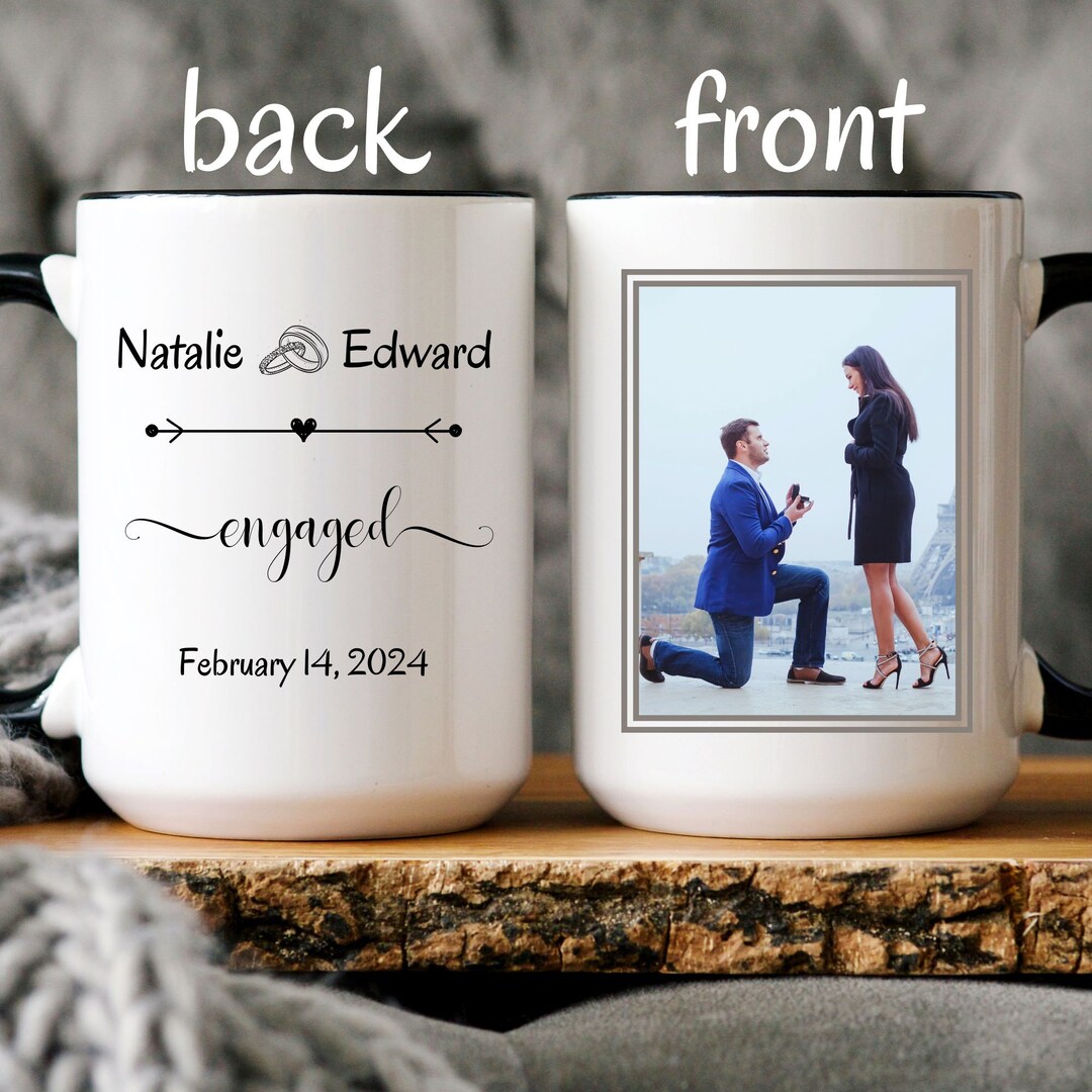 Personalized Couples Engagement Mugs, Custom Engagement Gift ...