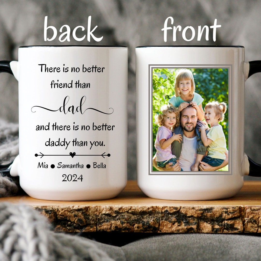 Personalized Dad Name Mug, Custom Dad Birthday Mug, Custom Photo Daddy ...