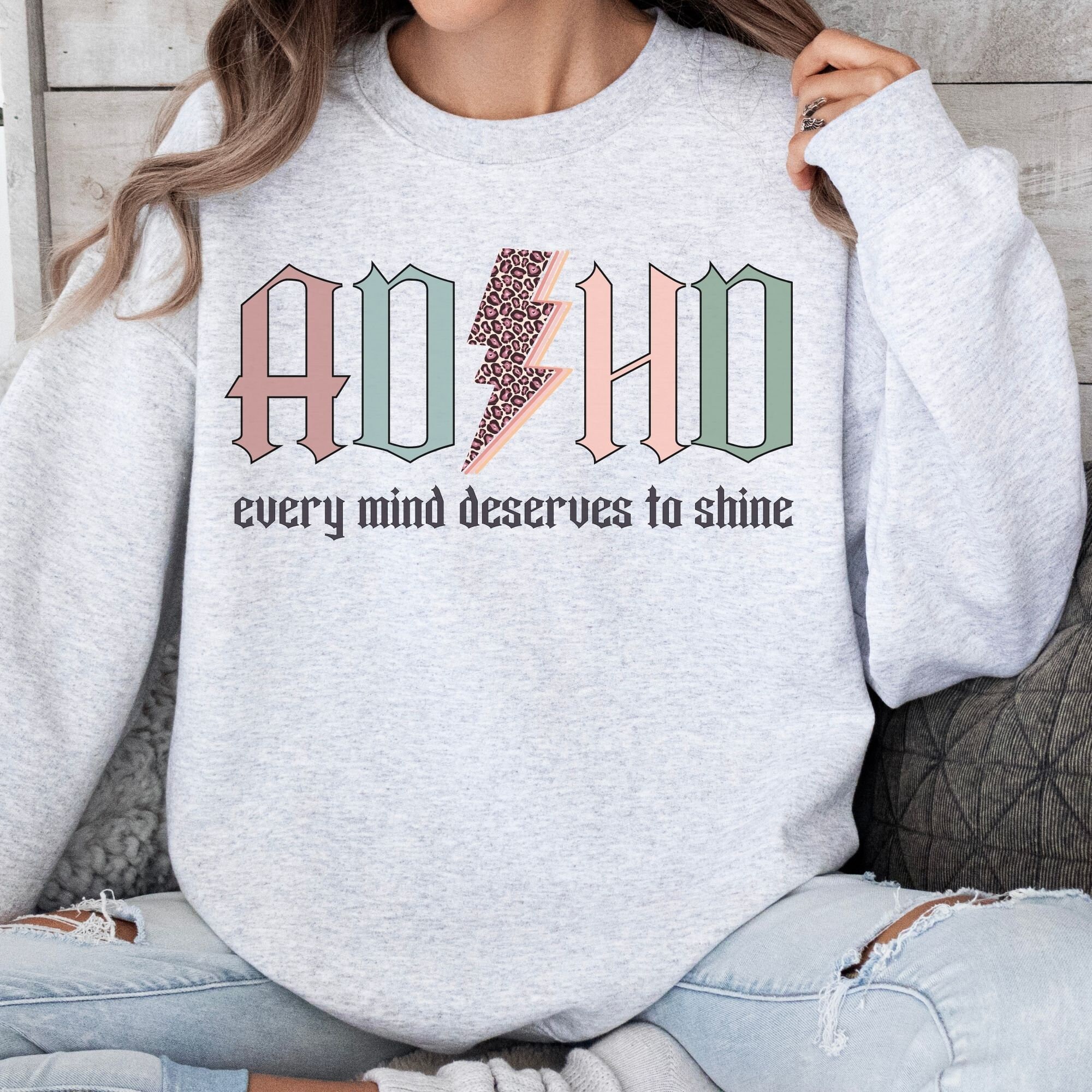 ADHD Sweatshirt, Mental Health Shirt, ADHD Retro Awareness Sweatshirt ...
