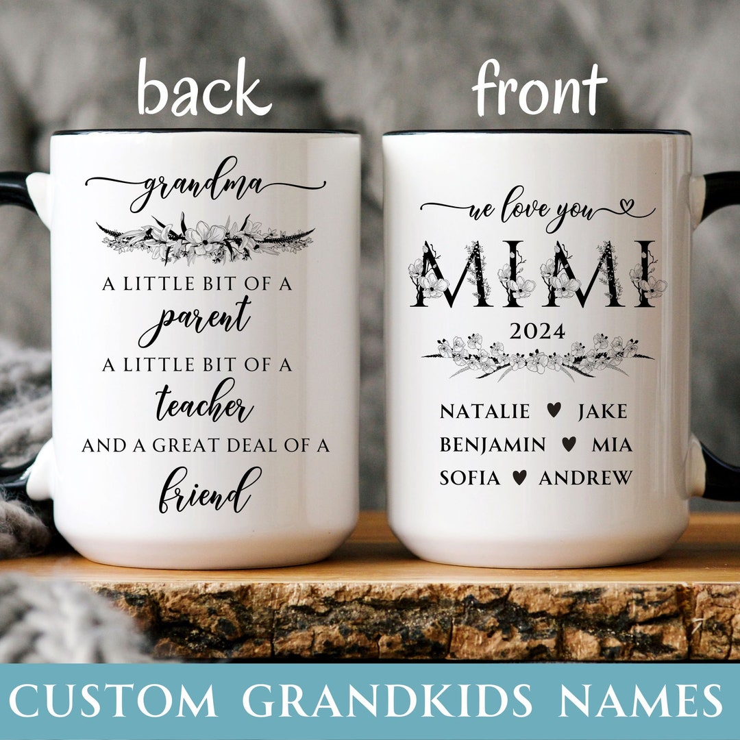 Custom Mother's Day Mimi Mug, Personalized Kids Names Grandma Mug ...
